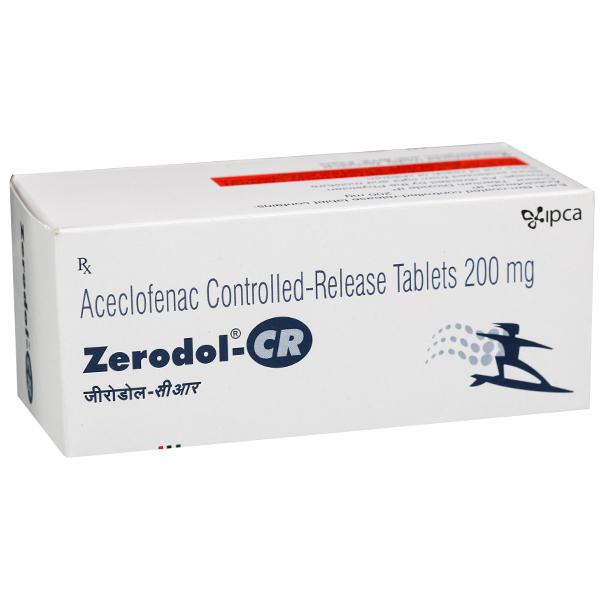 ZERODOL-CR Aceclofenac 200mg Controlled Release Tablet 1's price in the ...